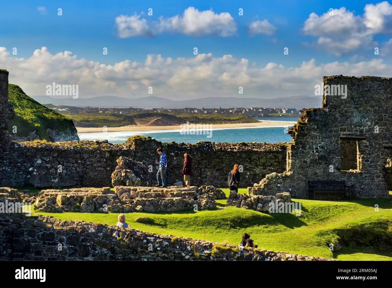 View of Portrush from Dunluce Castle, Causeway Coastal Route, County ...