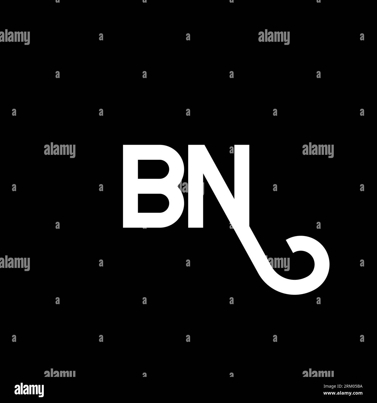 BN letter logo design on black background. BN creative initials letter ...