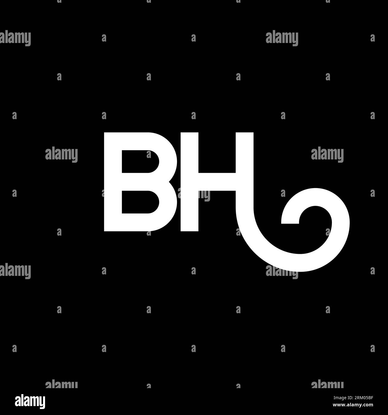 BH letter logo design on black background. BH creative initials letter ...