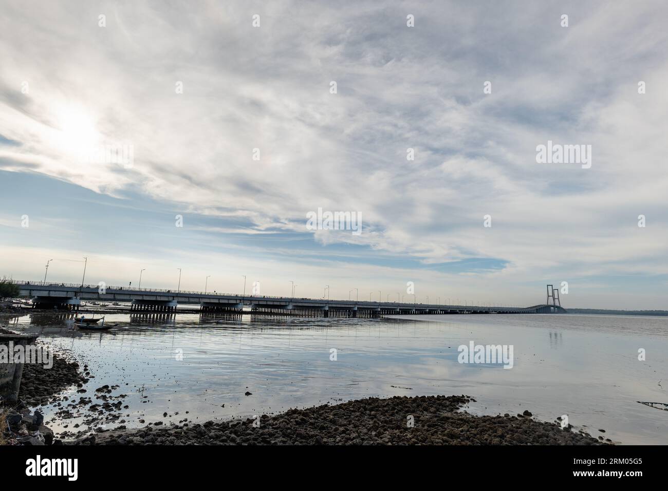 The Suramadu Bridge view in Surabaya, Indonesia. The longest bridge in ...
