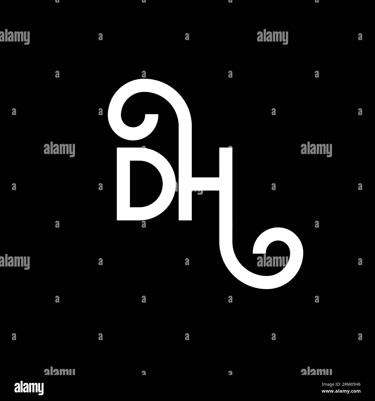 DH letter logo design on black background. DH creative initials letter ...