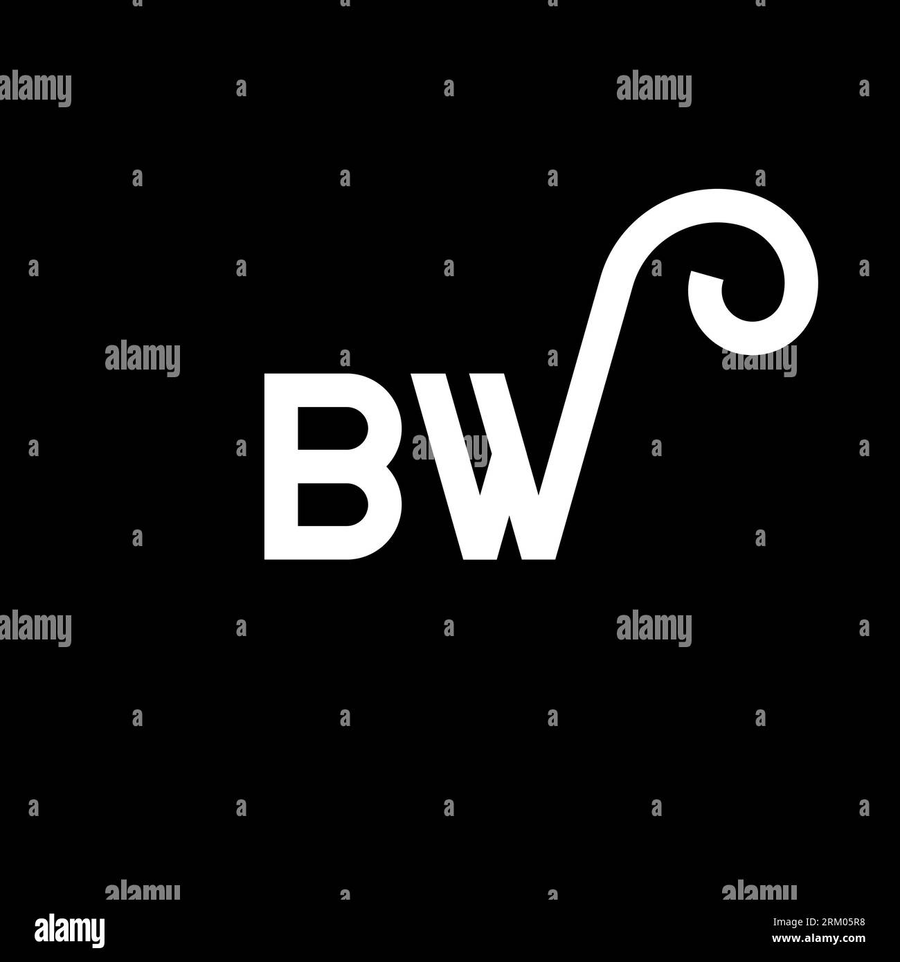 BW letter logo design on black background. BW creative initials letter ...