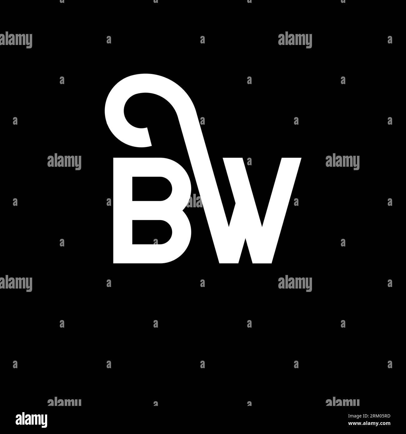 BW letter logo design on black background. BW creative initials letter ...