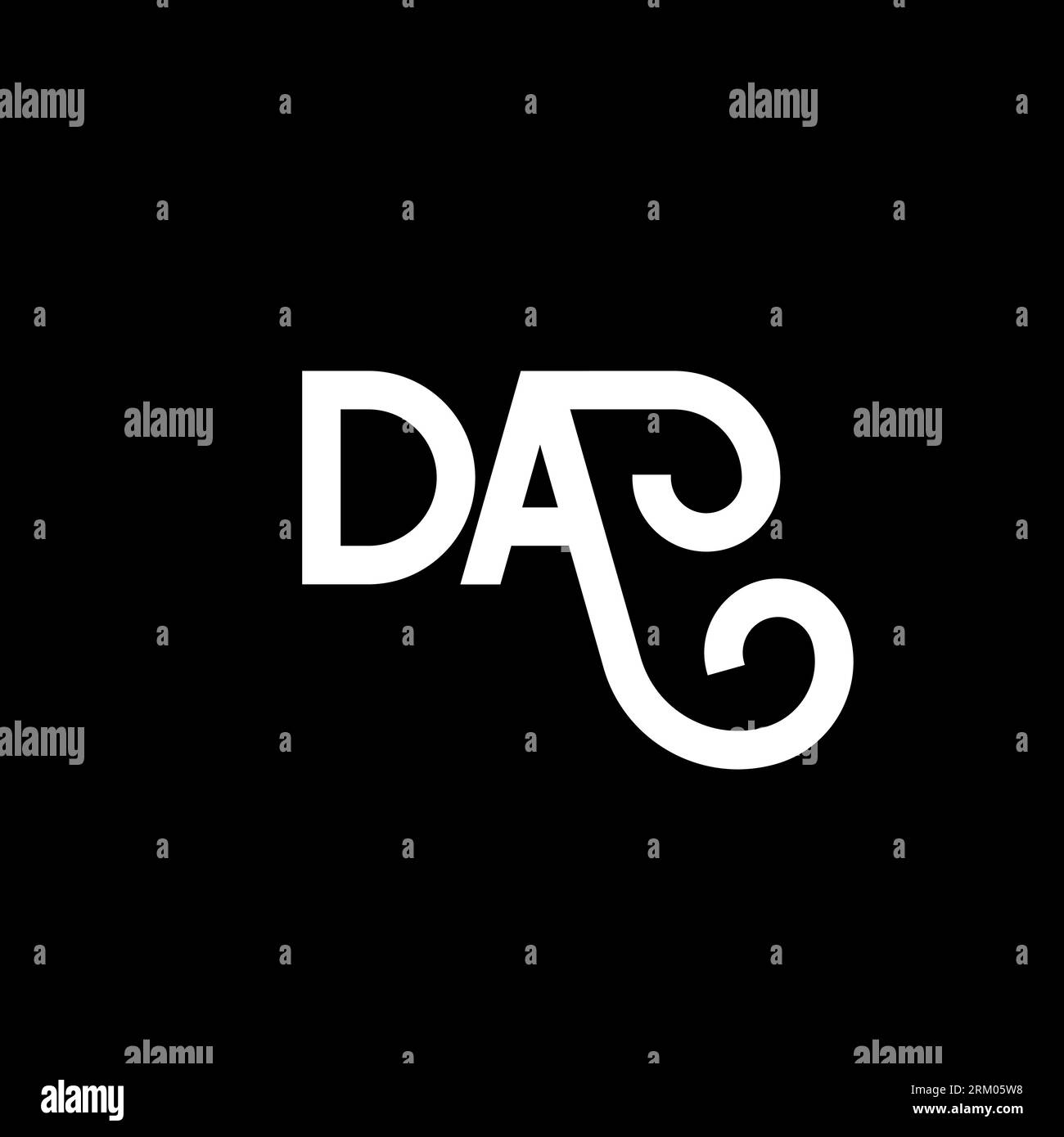 DA letter logo design on black background. DA creative initials letter ...