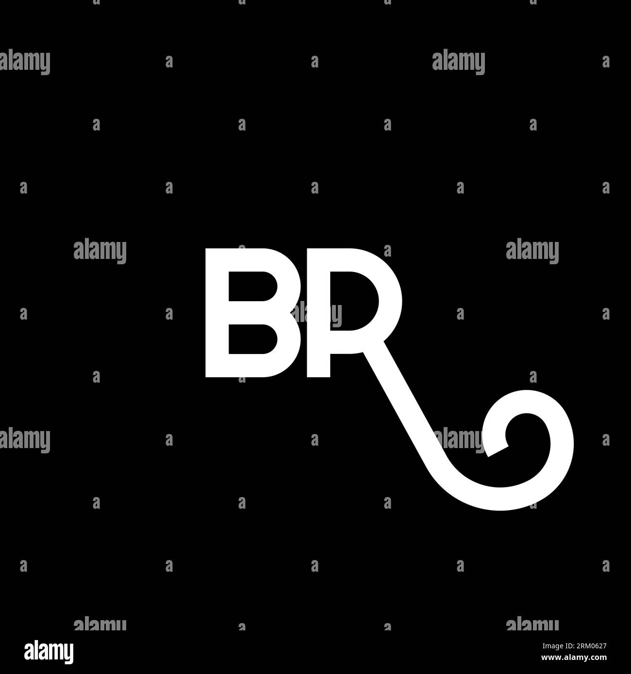 BR letter logo design on black background. BR creative initials letter ...