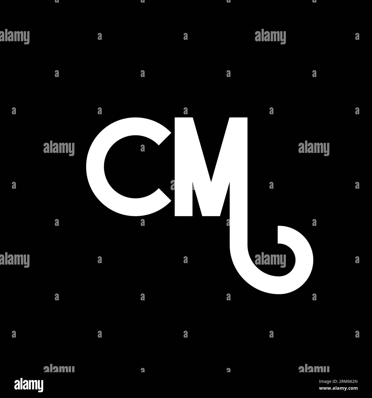 CM letter logo design on black background. CM creative initials letter ...