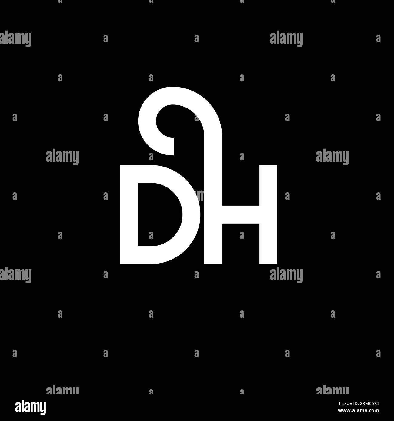 DH letter logo design on black background. DH creative initials letter ...