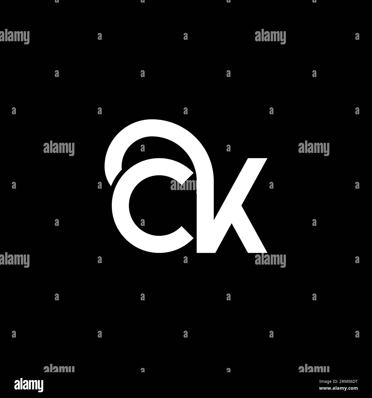CK letter logo design on black background. CK creative initials letter ...