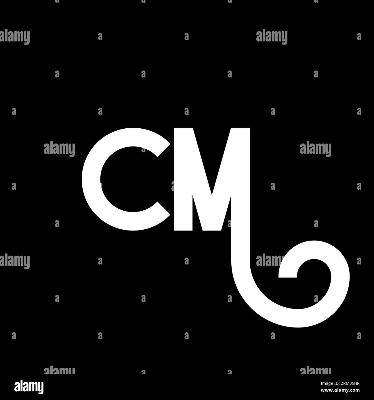 CM letter logo design on black background. CM creative initials letter ...