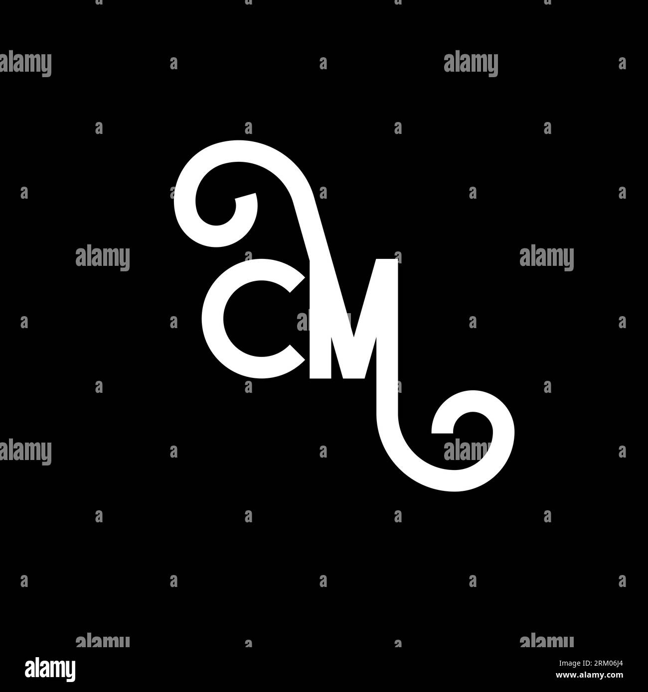 CM letter logo design on black background. CM creative initials letter ...