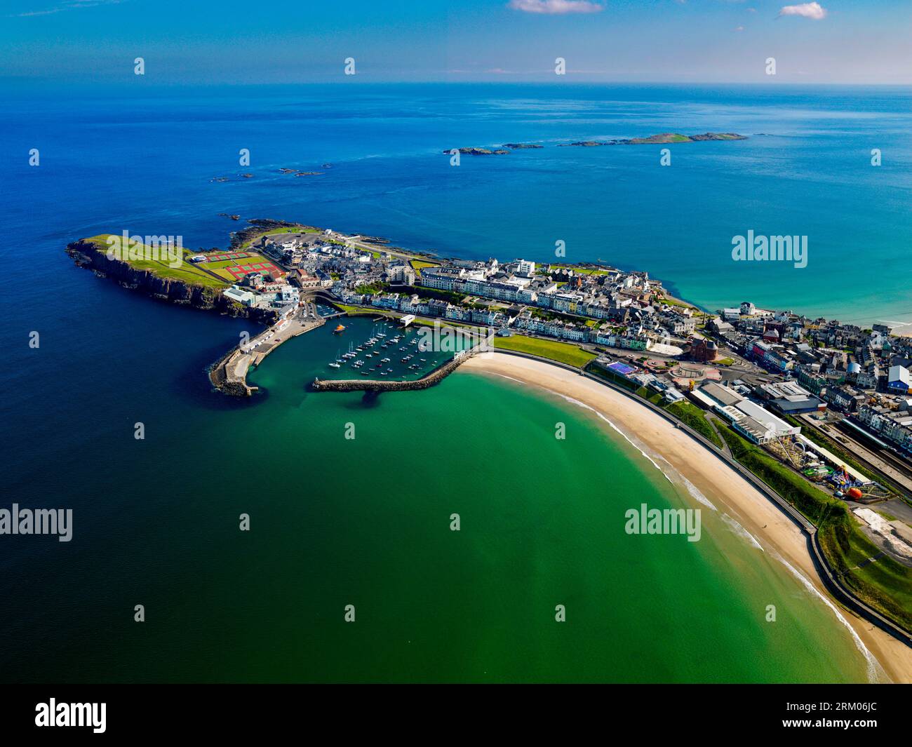 Aerial of Portrush, North Coast, Causeway Coast, County Antrim ...