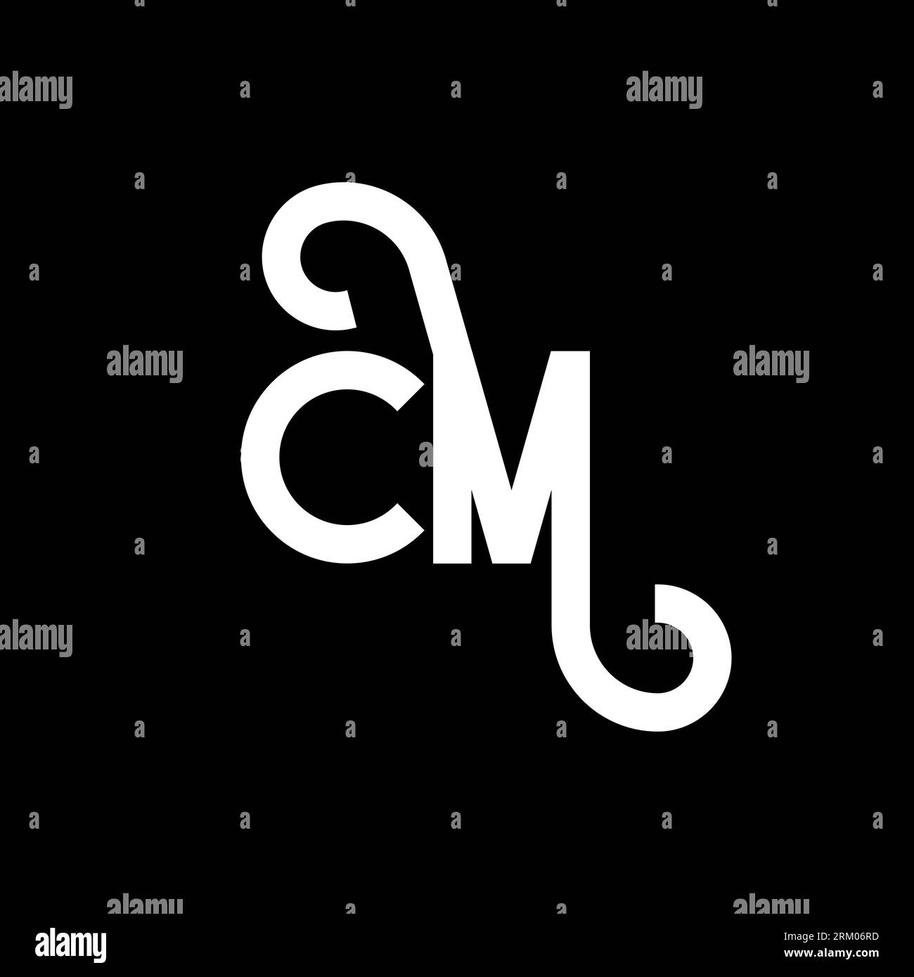 CM letter logo design on black background. CM creative initials letter ...