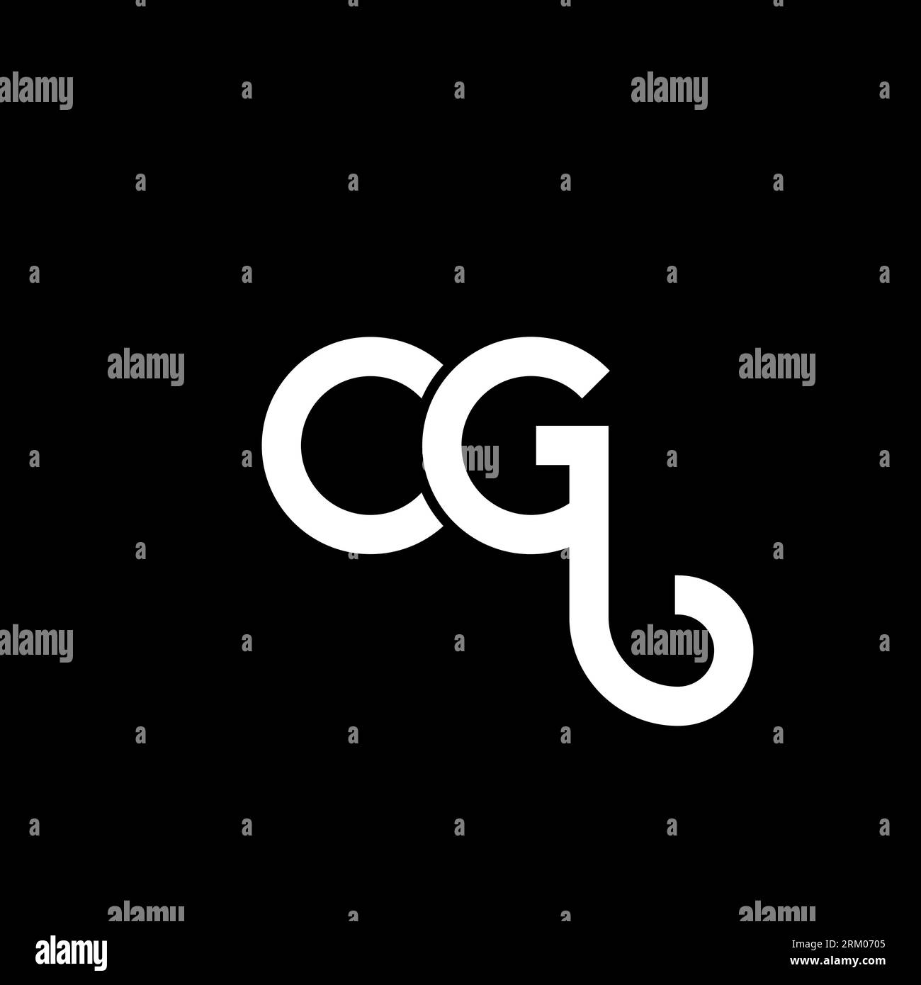 CG letter logo design on black background. CG creative initials letter ...