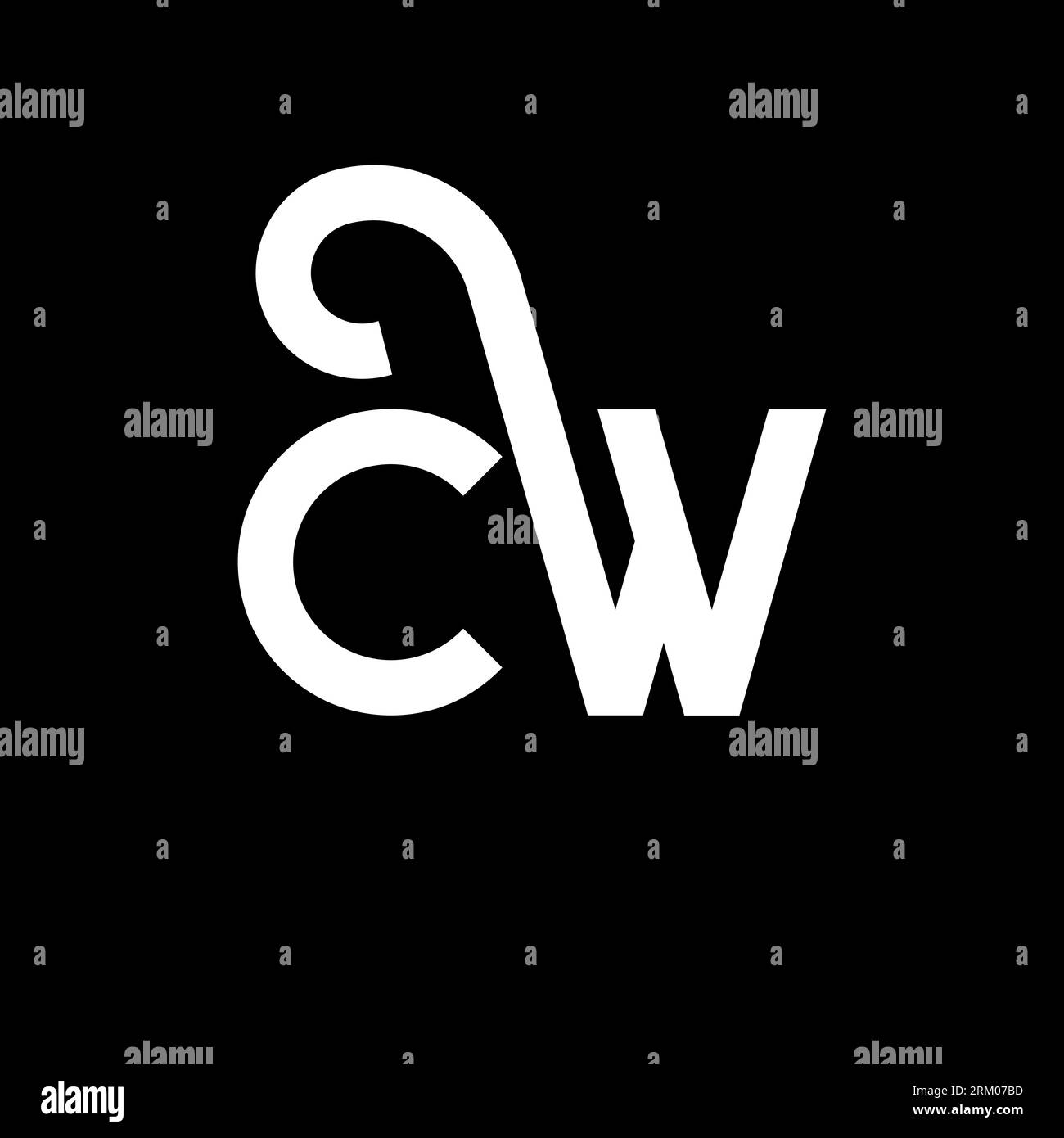 CW letter logo design on black background. CW creative initials letter ...