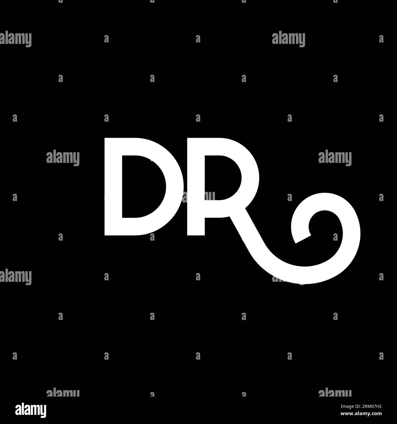 DR letter logo design on black background. DR creative initials letter logo concept. dr letter ...