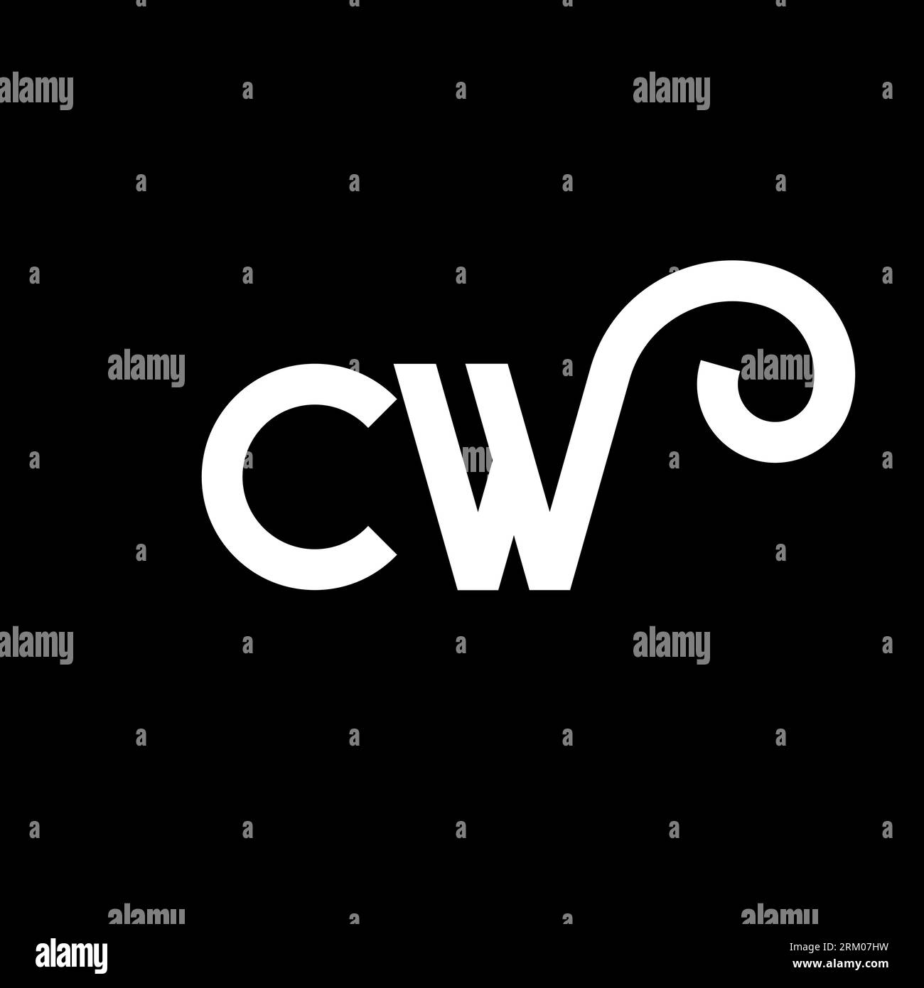 CW letter logo design on black background. CW creative initials letter ...