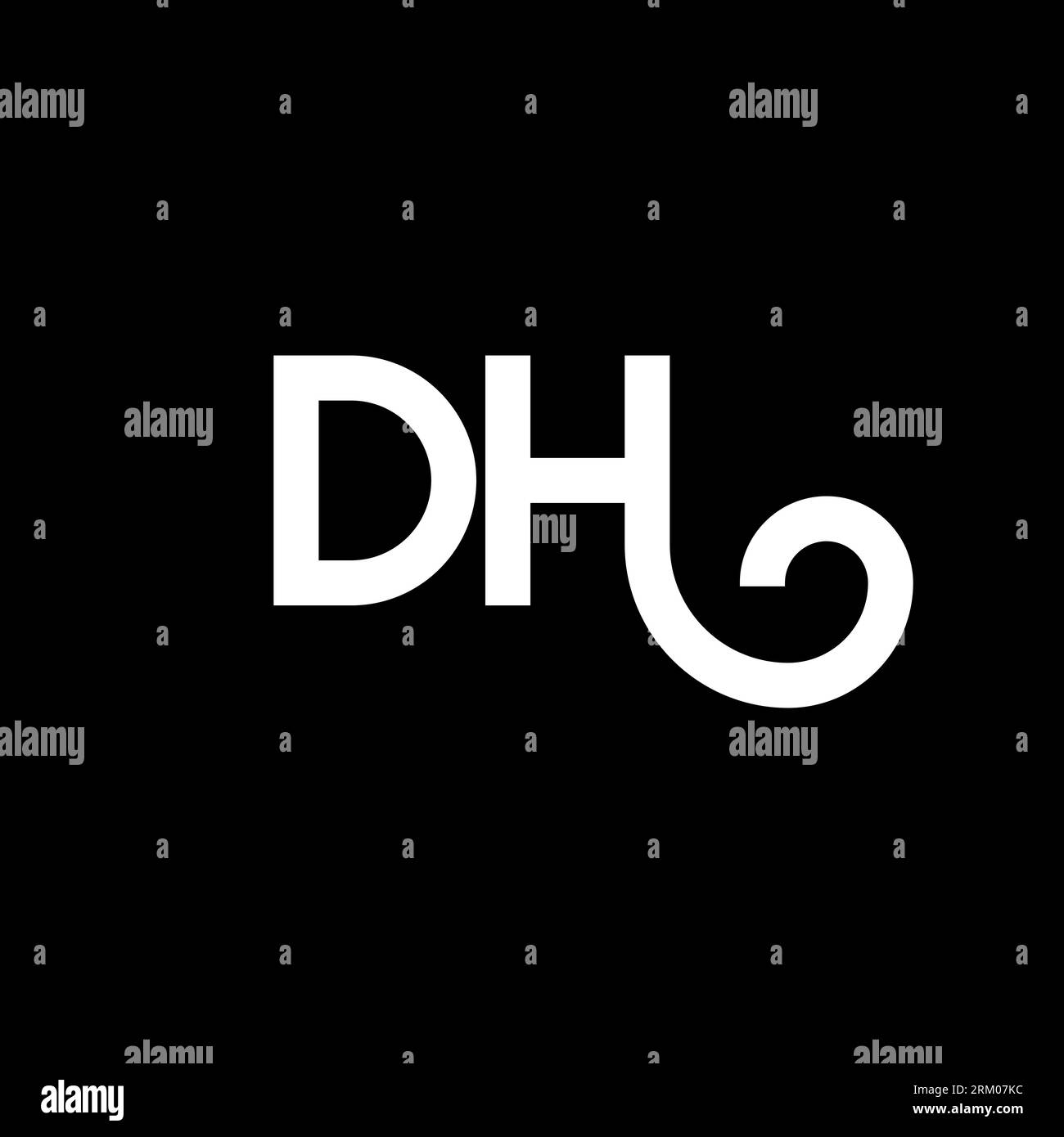 DH letter logo design on black background. DH creative initials letter ...