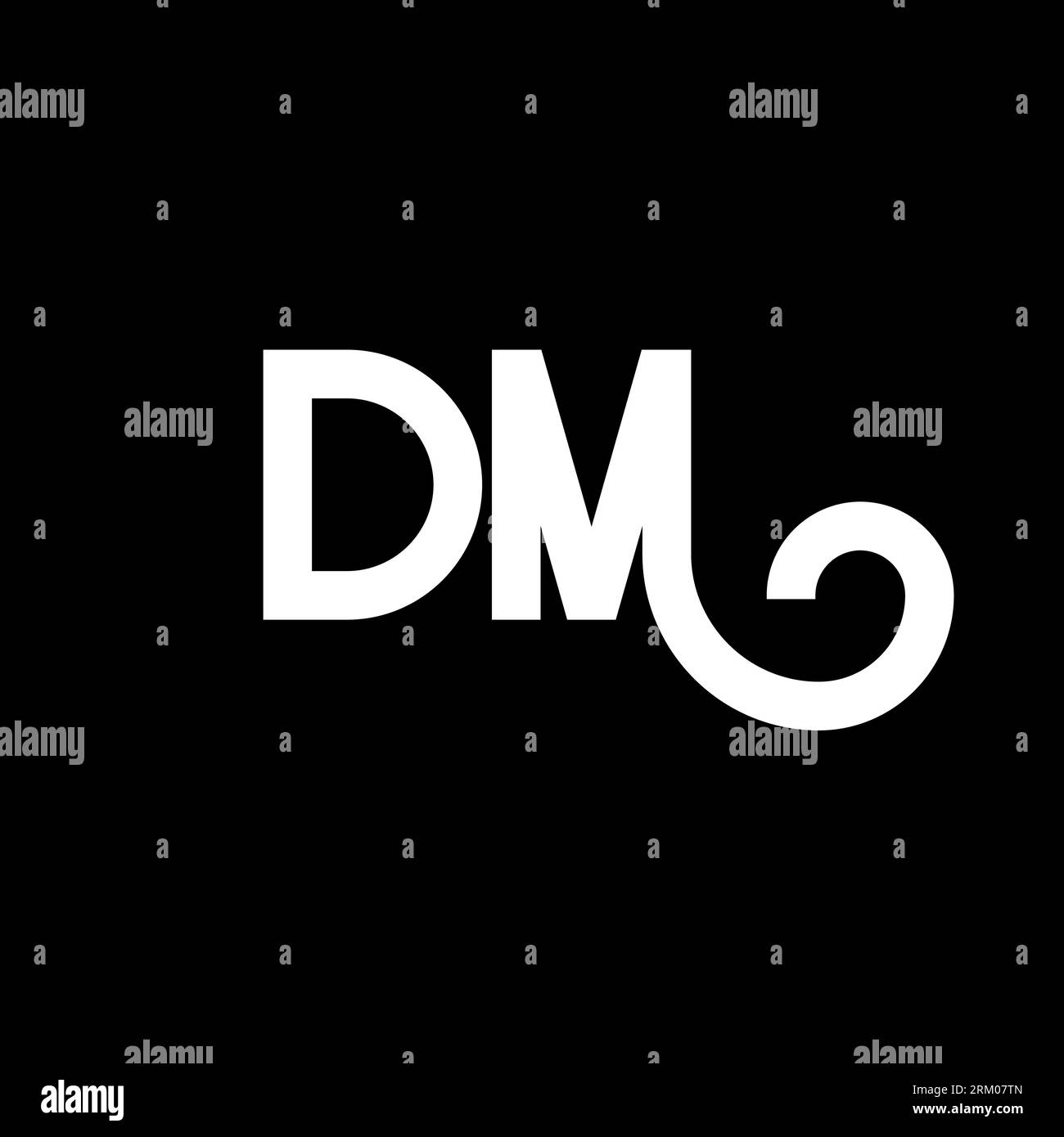 DM letter logo design on black background. DM creative initials letter ...