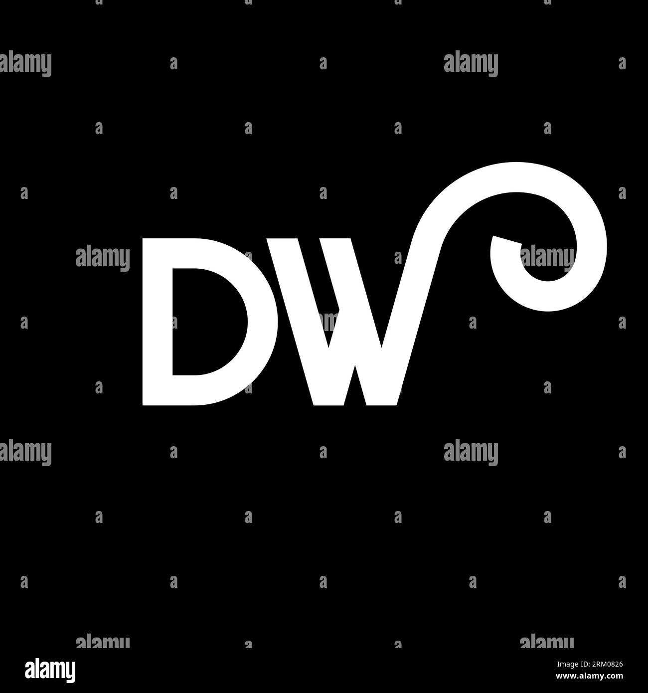 DW letter logo design on black background. DW creative initials letter ...