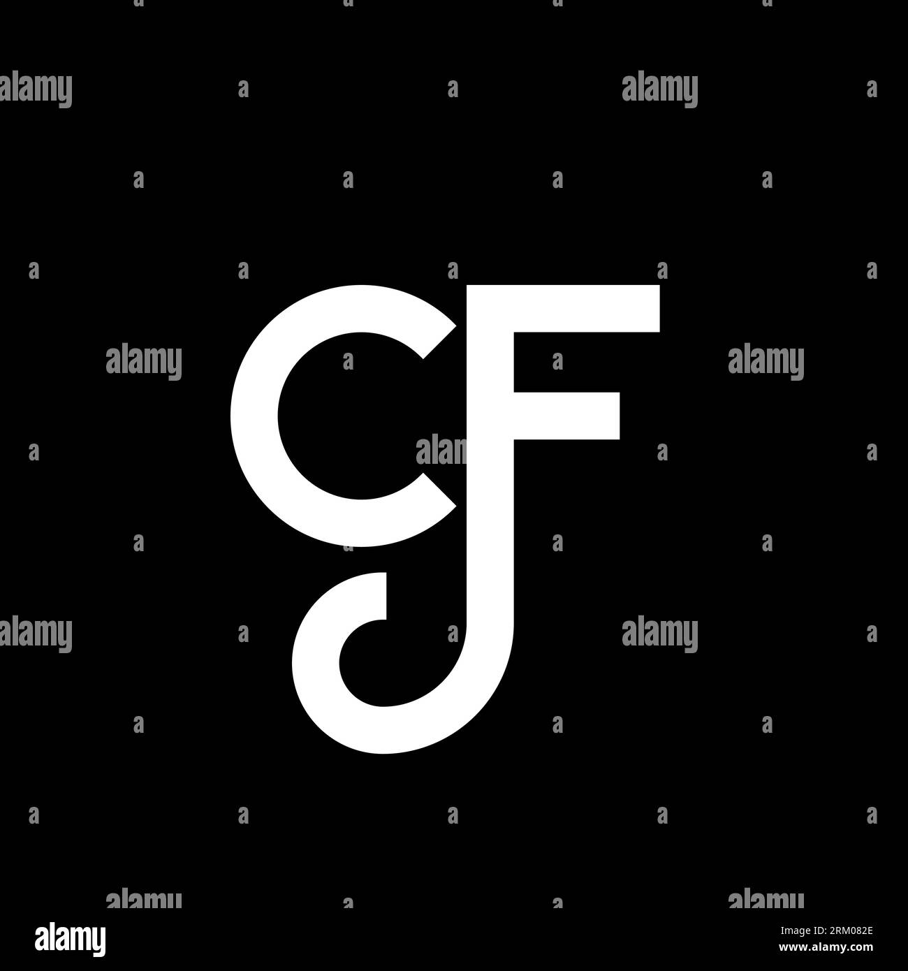 CF letter logo design on black background. CF creative initials letter ...