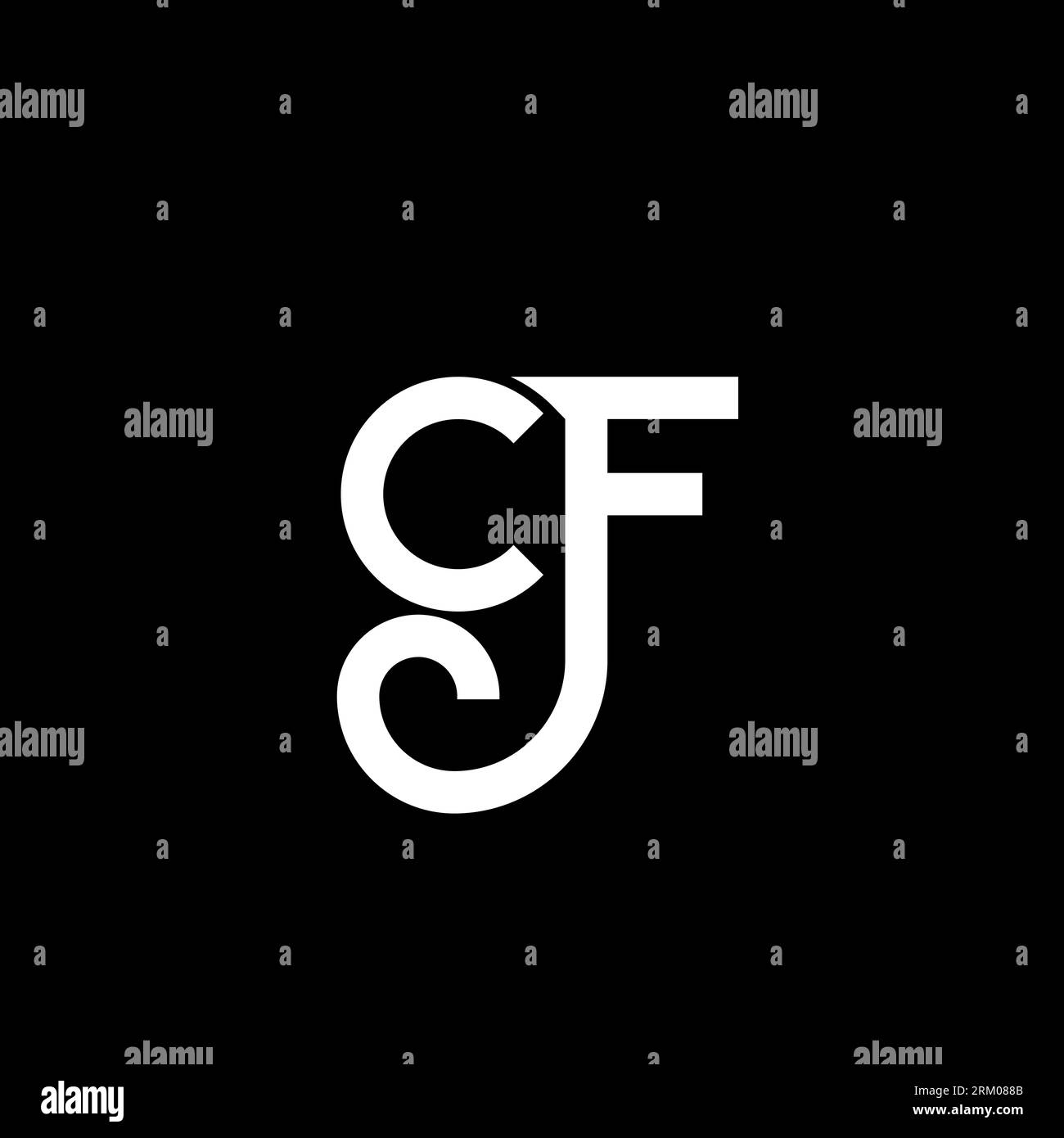 CF letter logo design on black background. CF creative initials letter ...