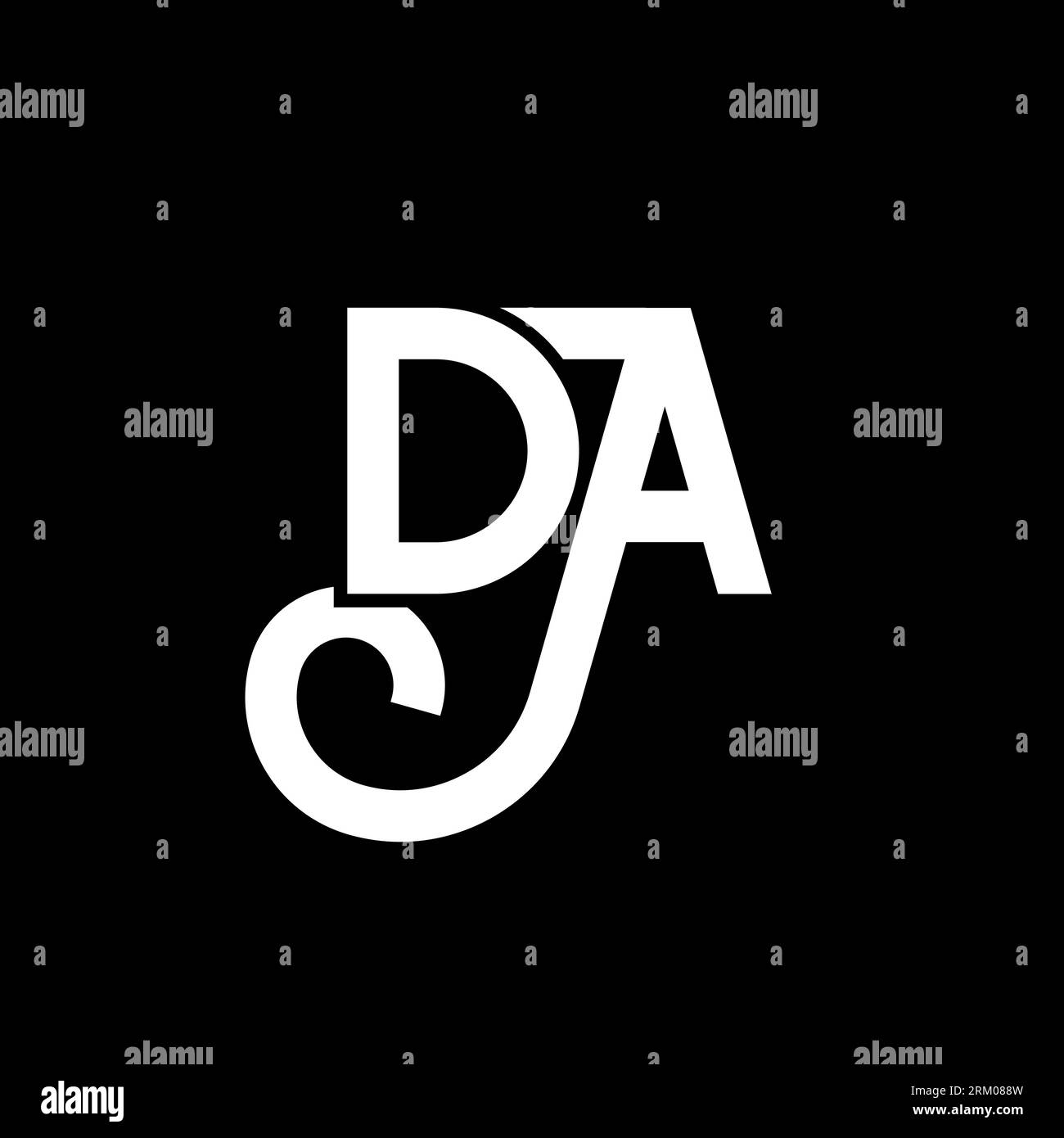 DA letter logo design on black background. DA creative initials letter ...