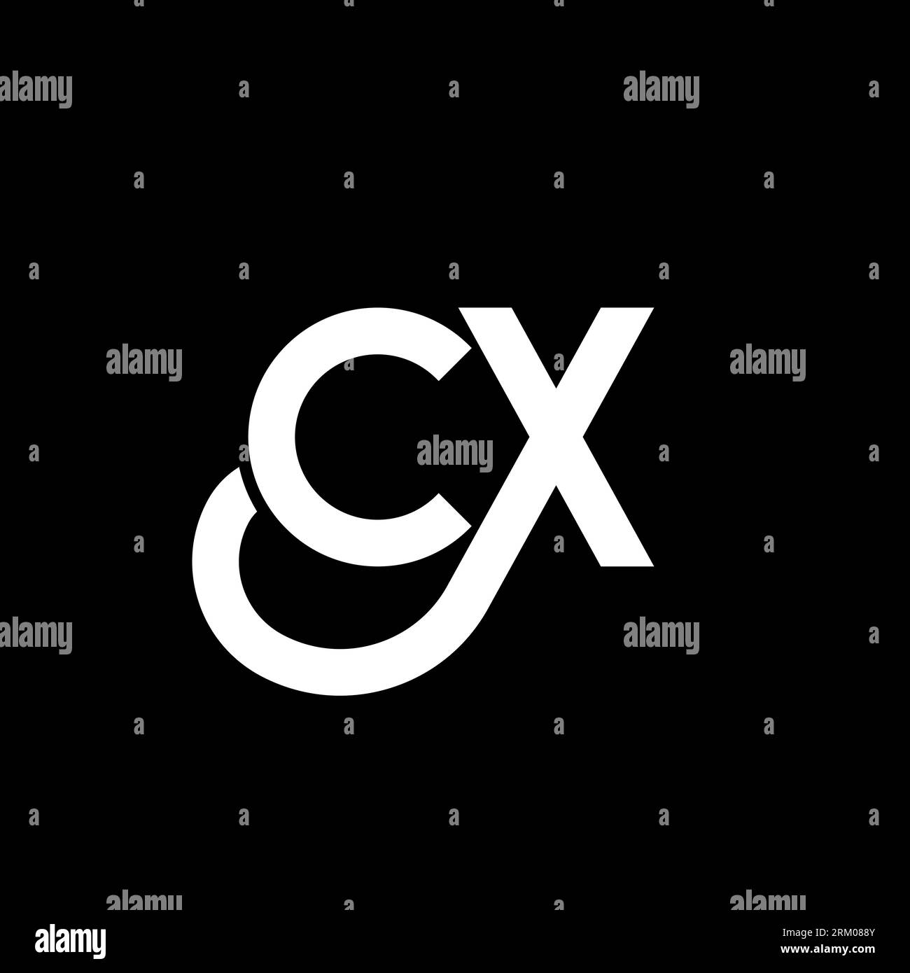 CX letter logo design on black background. CX creative initials letter ...
