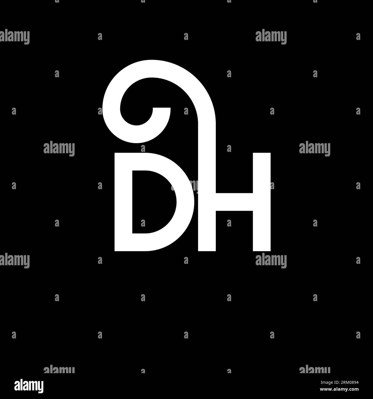 DH letter logo design on black background. DH creative initials letter ...