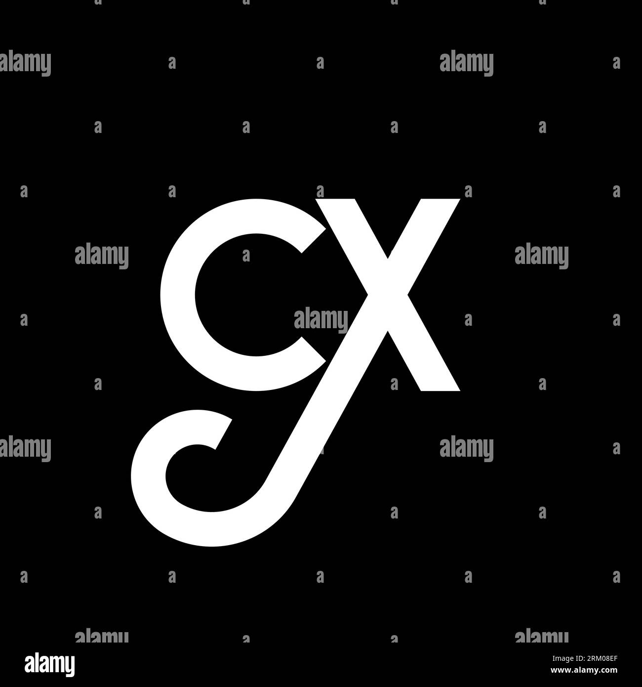CX letter logo design on black background. CX creative initials letter ...
