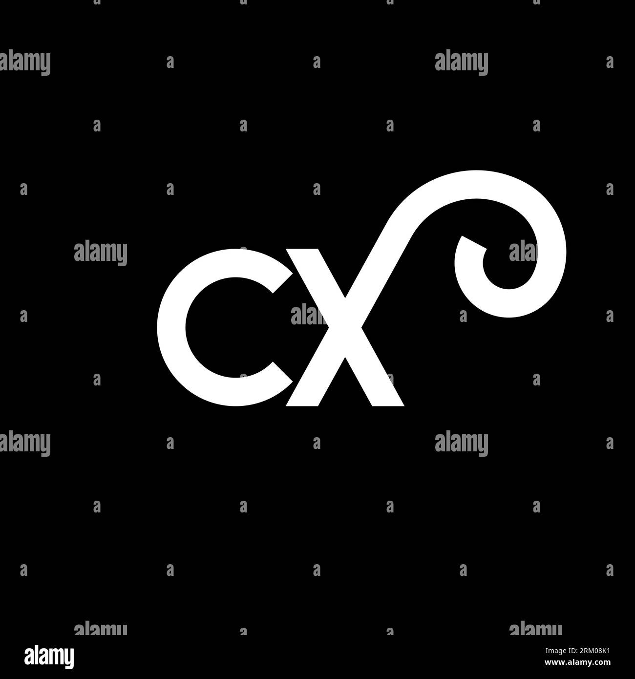 CX letter logo design on black background. CX creative initials letter ...