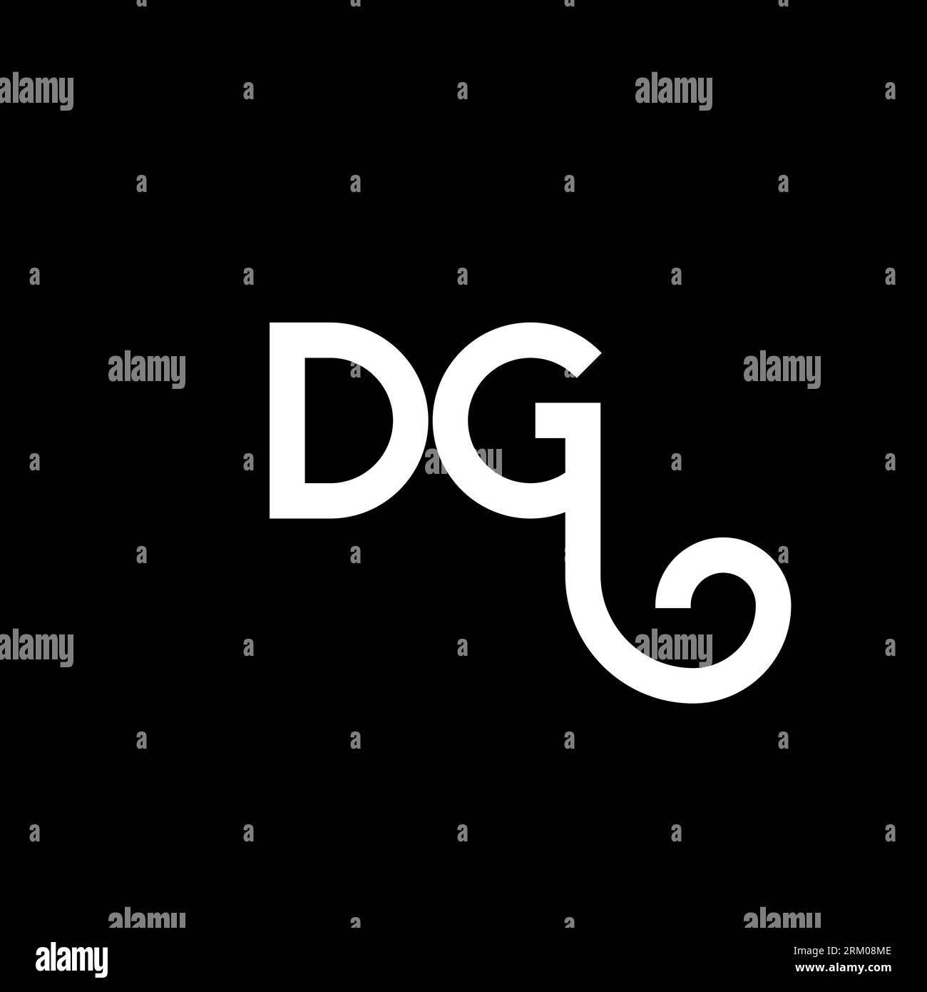 DG letter logo design on black background. DG creative initials letter ...