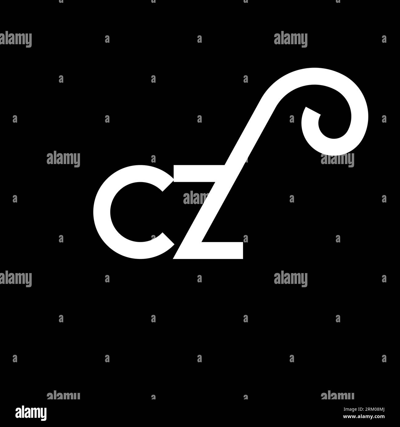 CZ letter logo design on black background. CZ creative initials letter ...