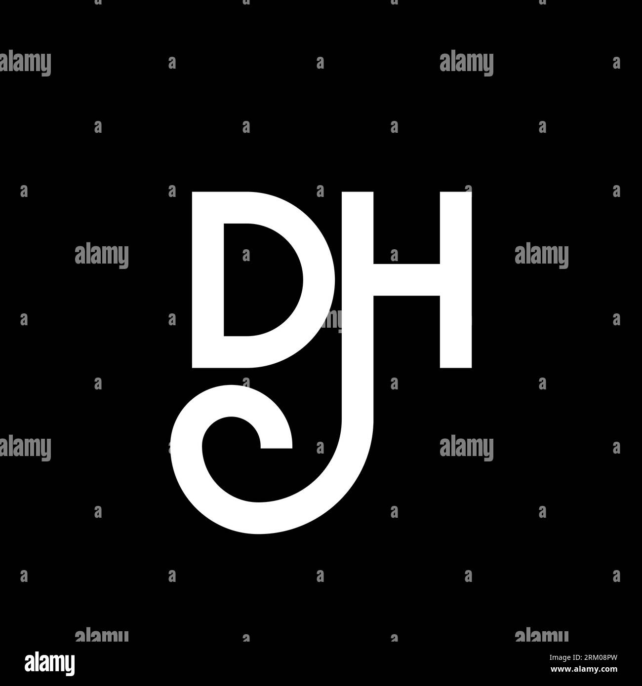 DH letter logo design on black background. DH creative initials letter ...