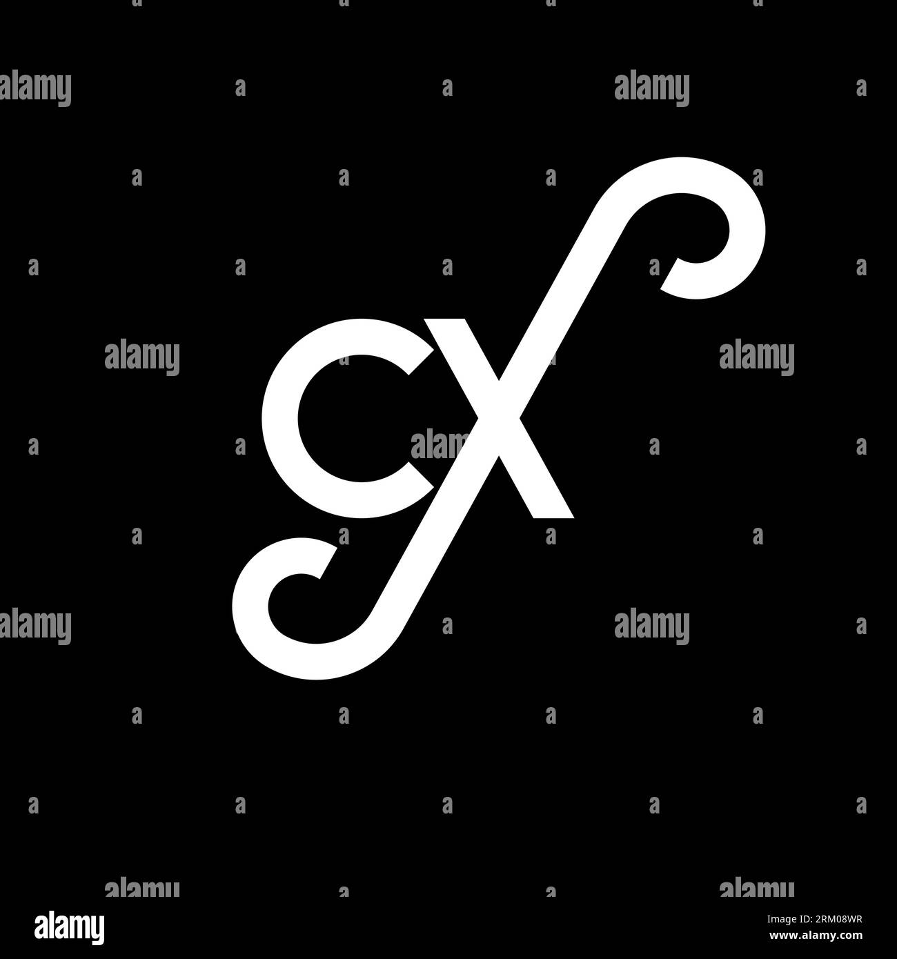 CX letter logo design on black background. CX creative initials letter ...
