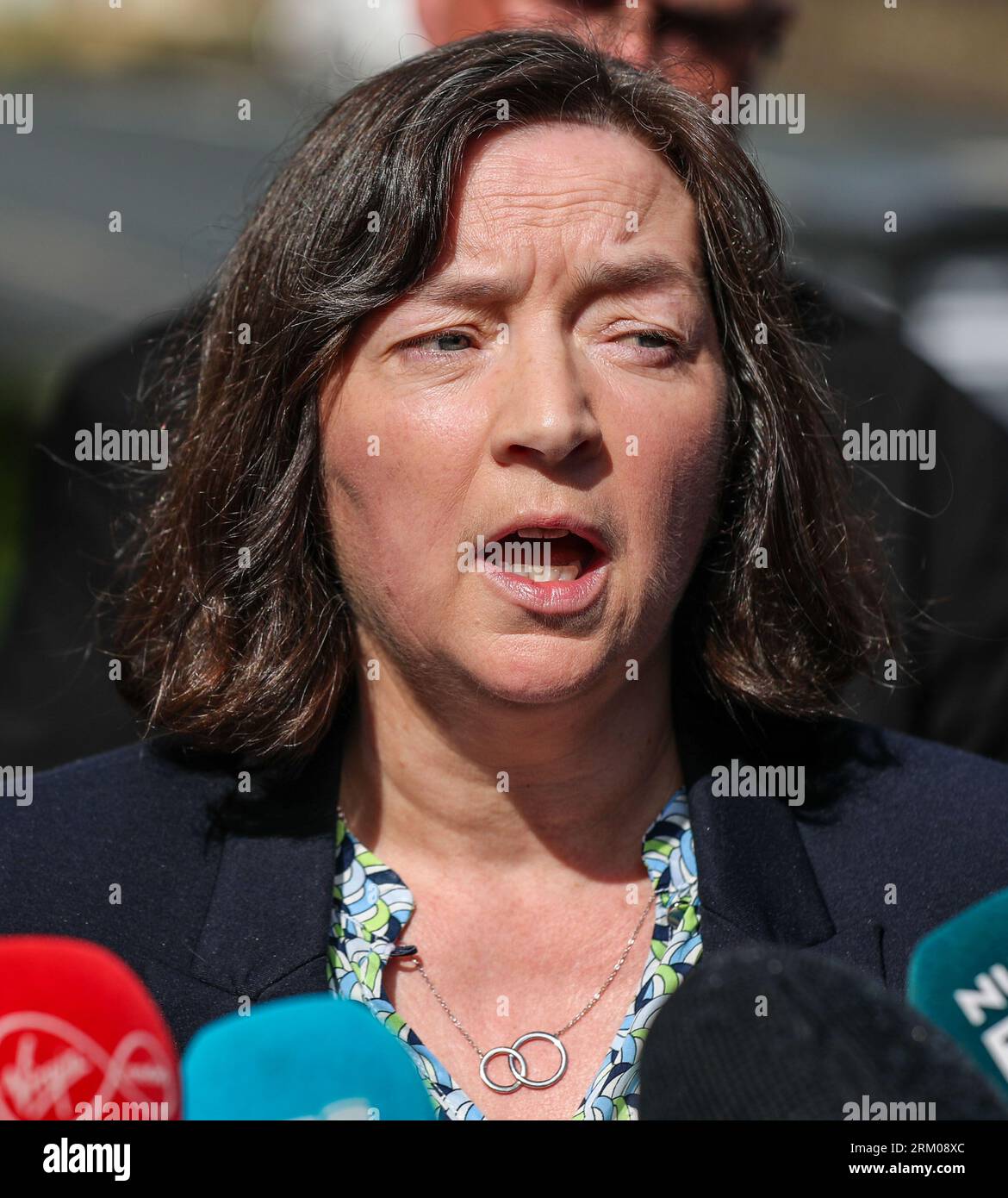 Anne McGrath, principal of Loreto Secondary School, makes a statement ...