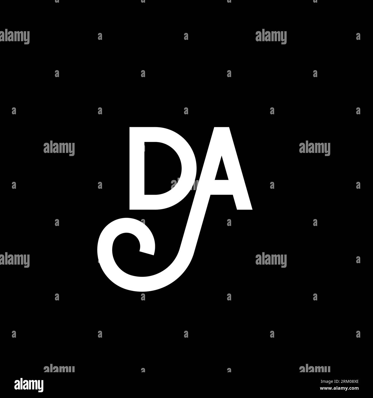 DA letter logo design on black background. DA creative initials letter ...