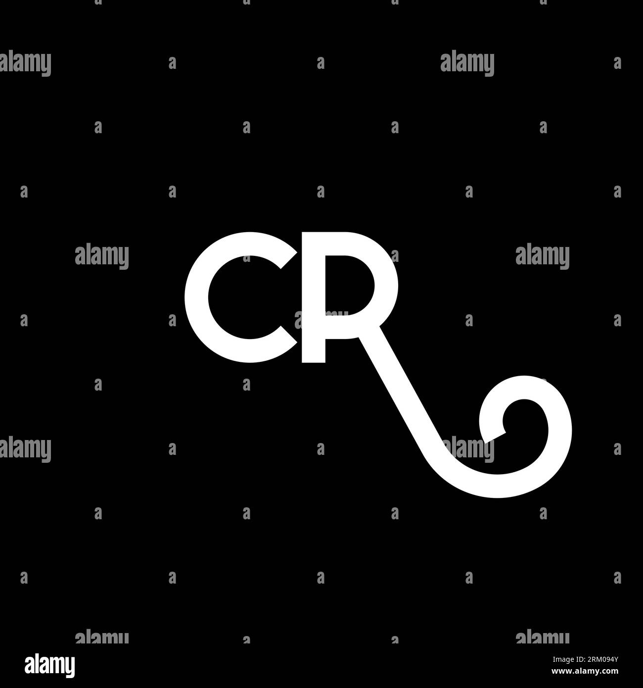 CR letter logo design on black background. CR creative initials letter ...
