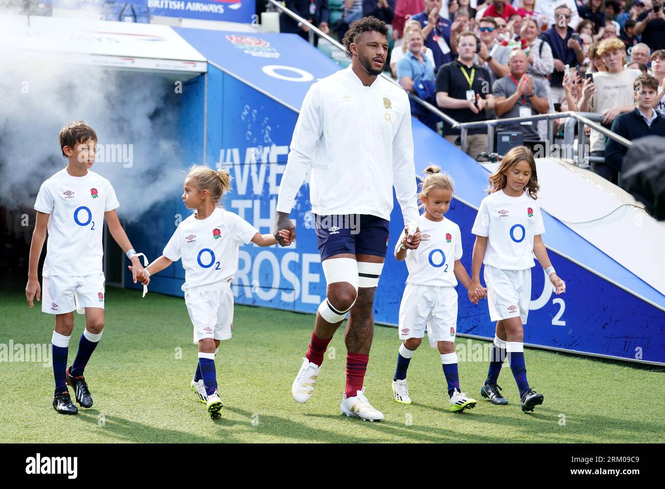 England’s Courtney Lawes and his children ahead of his 100th appearance ...