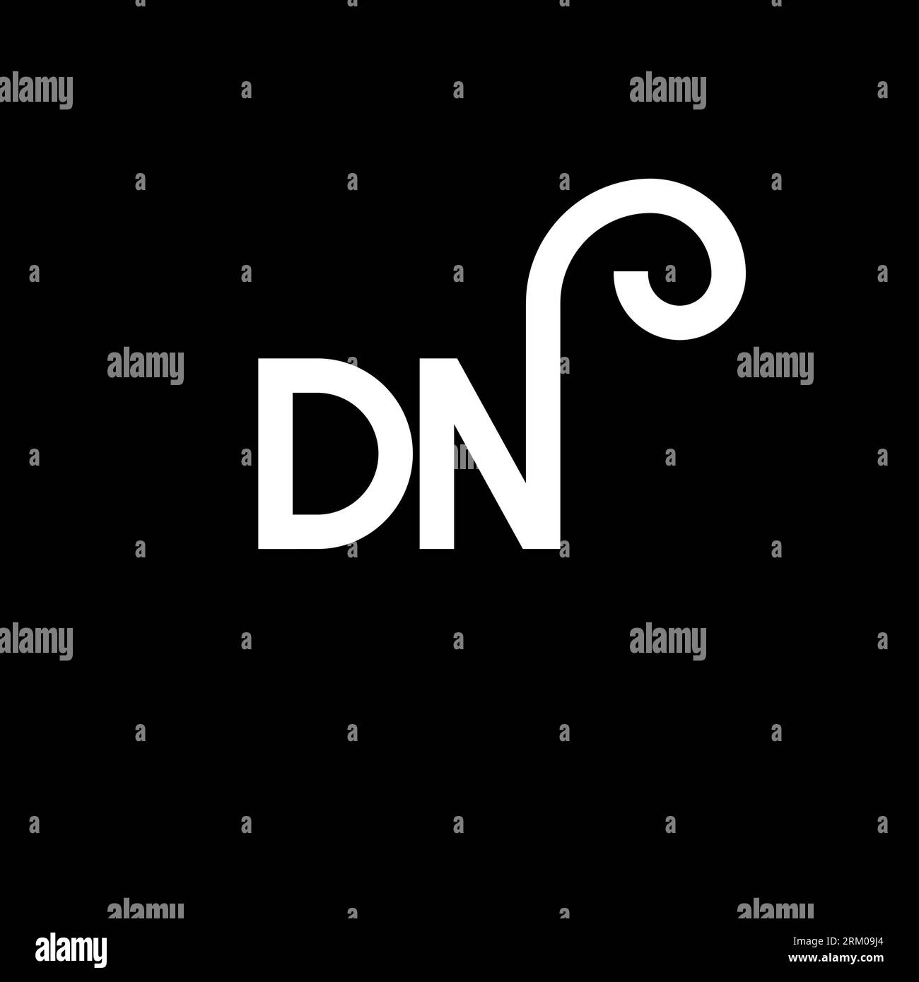 DN letter logo design on black background. DN creative initials letter ...