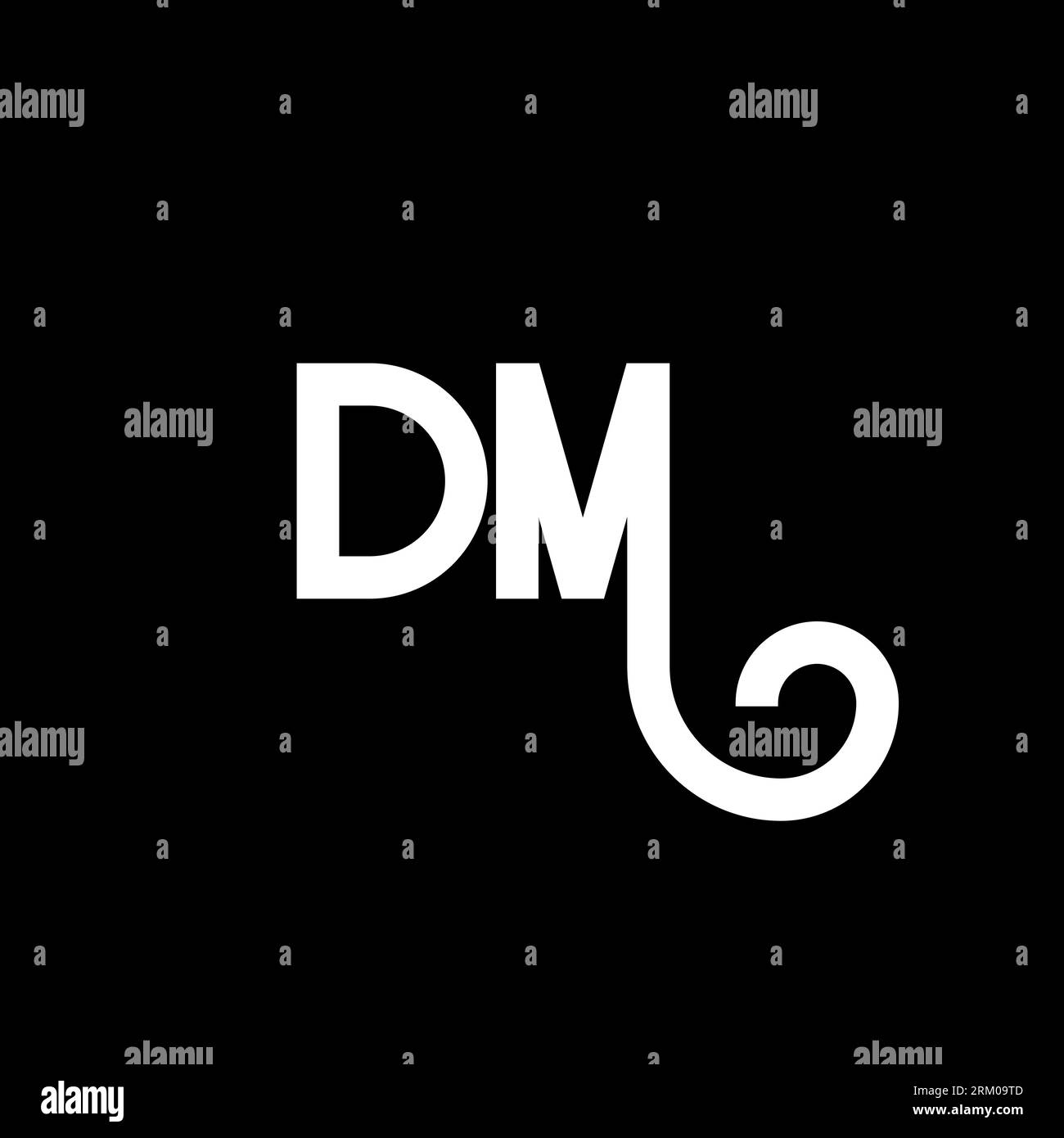 DM letter logo design on black background. DM creative initials letter ...