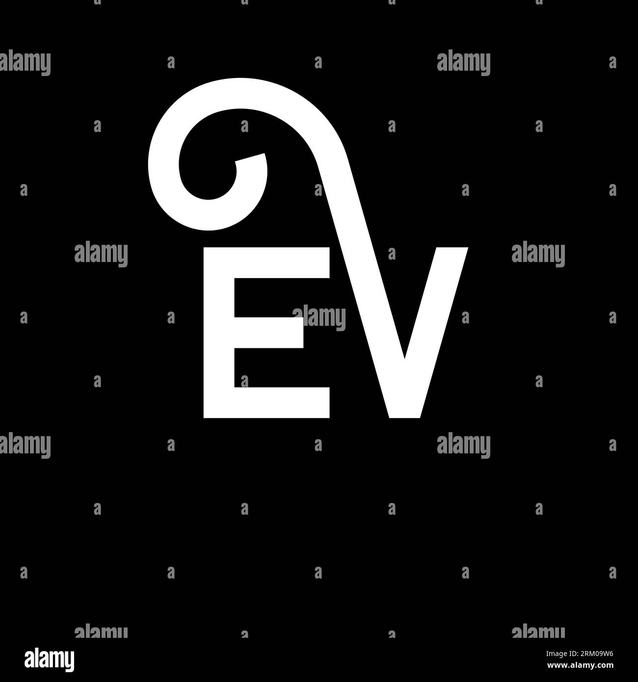 EV letter logo design on black background. EV creative initials letter ...