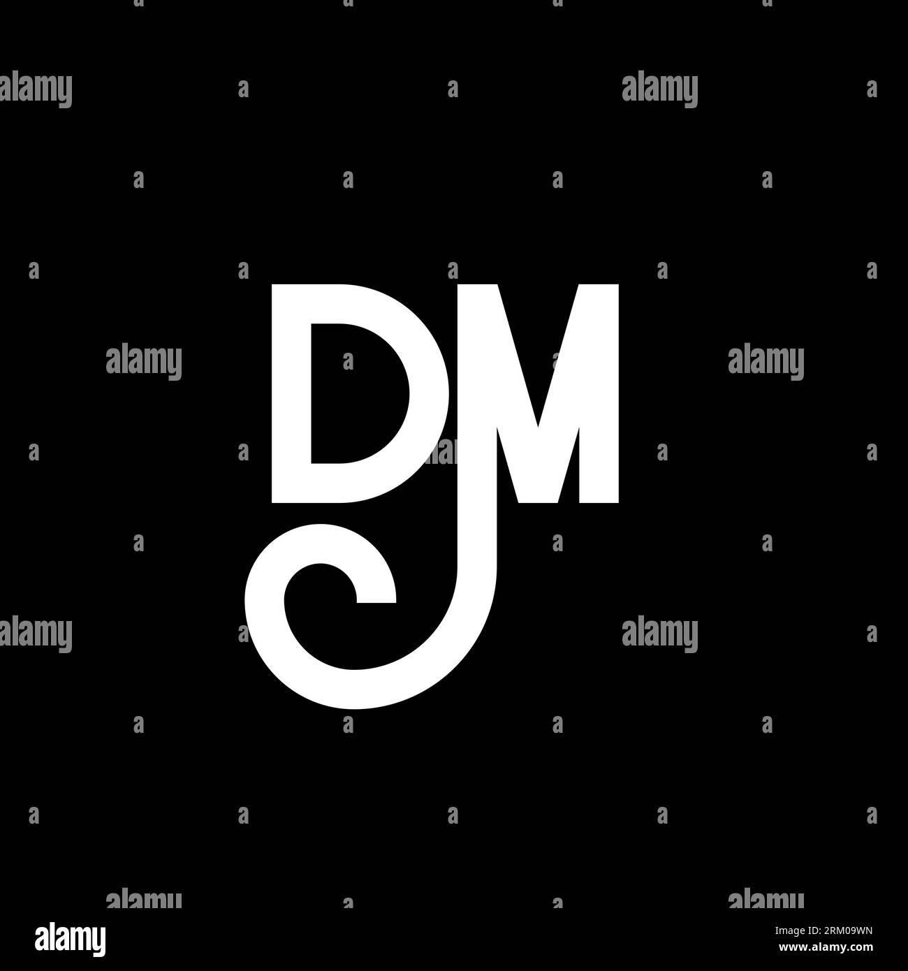 DM letter logo design on black background. DM creative initials letter ...