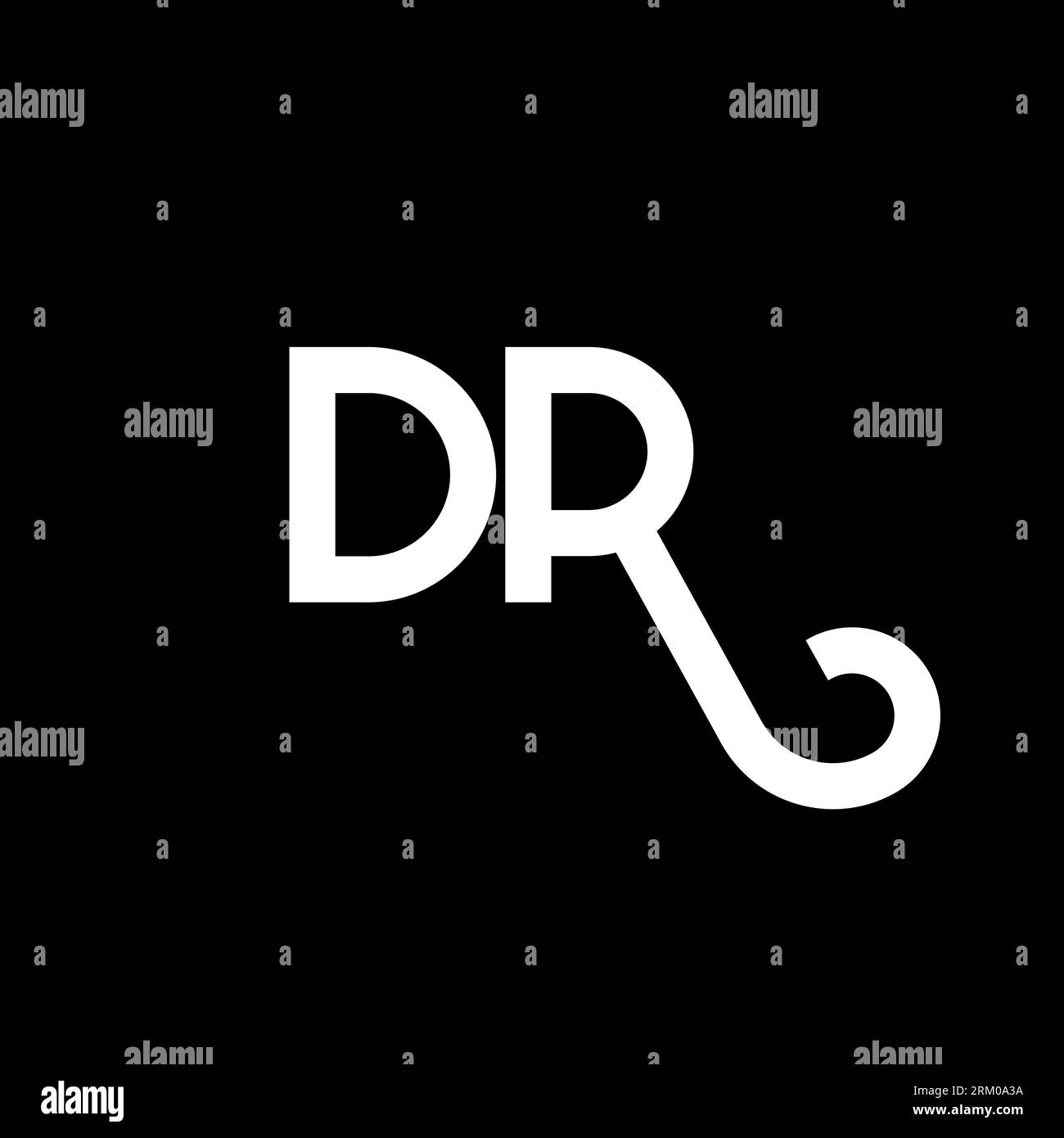 DR letter logo design on black background. DR creative initials letter ...