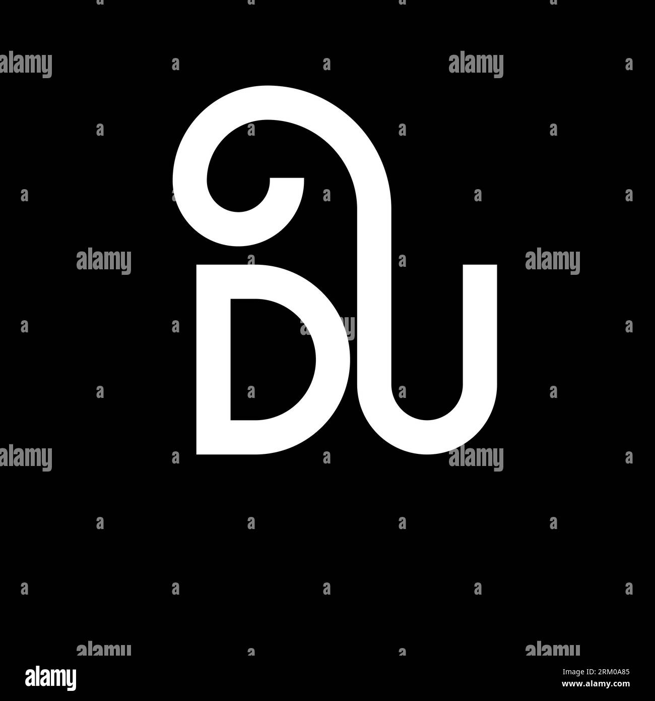 DU letter logo design on black background. DU creative initials letter ...