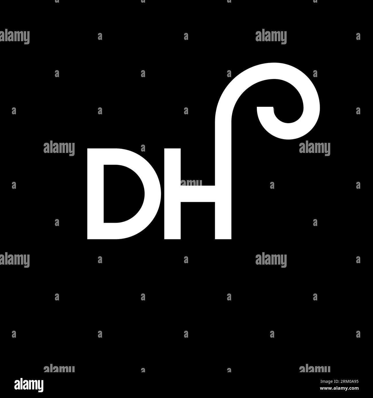 DH letter logo design on black background. DH creative initials letter ...