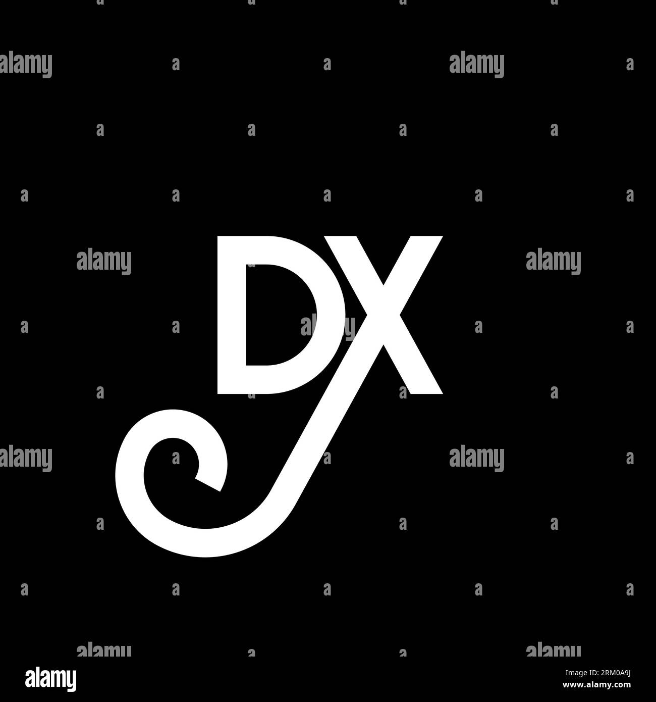 DX letter logo design on black background. DX creative initials letter ...