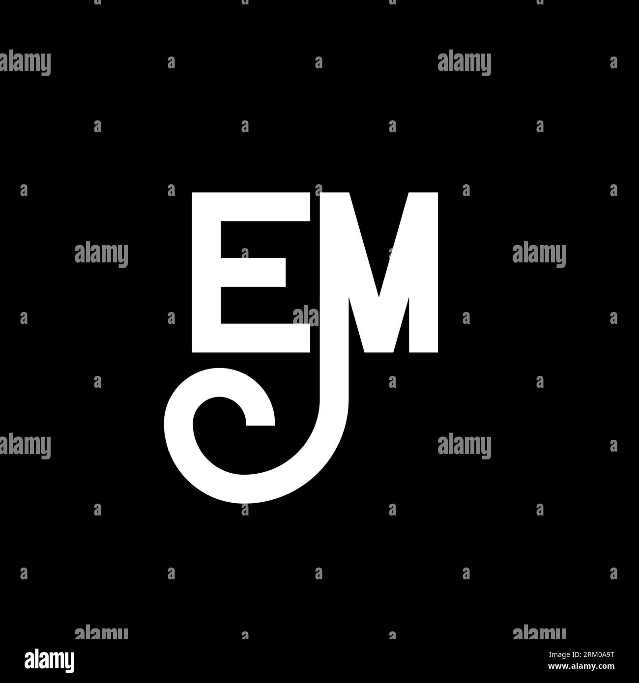 EM letter logo design on black background. EM creative initials letter ...