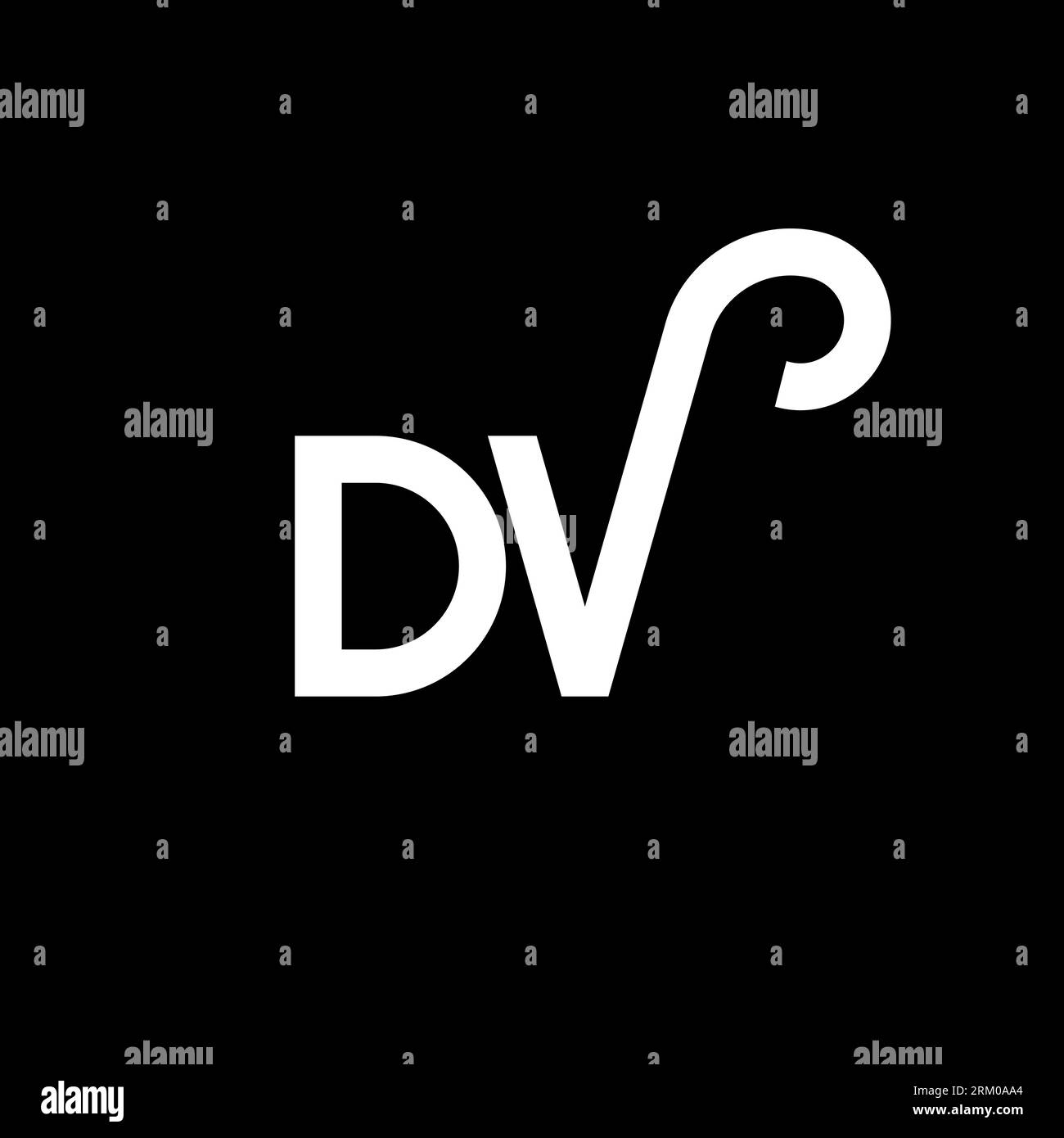 DV letter logo design on black background. DV creative initials letter ...