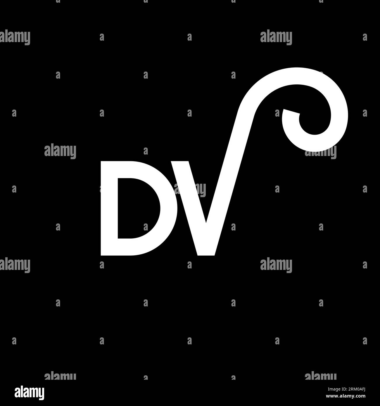 DV letter logo design on black background. DV creative initials letter ...