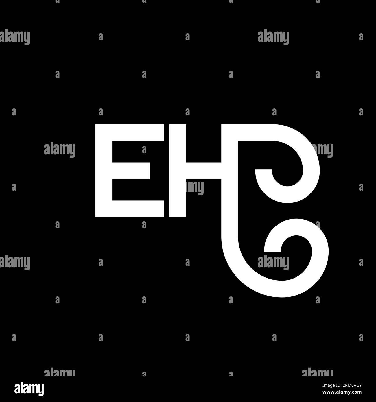 EH letter logo design on black background. EH creative initials letter ...
